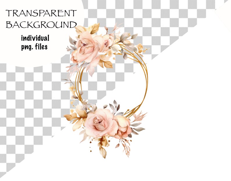 Watercolor Floral Wreath Clipart, Boho Summer Flowers (PNG Digital ...