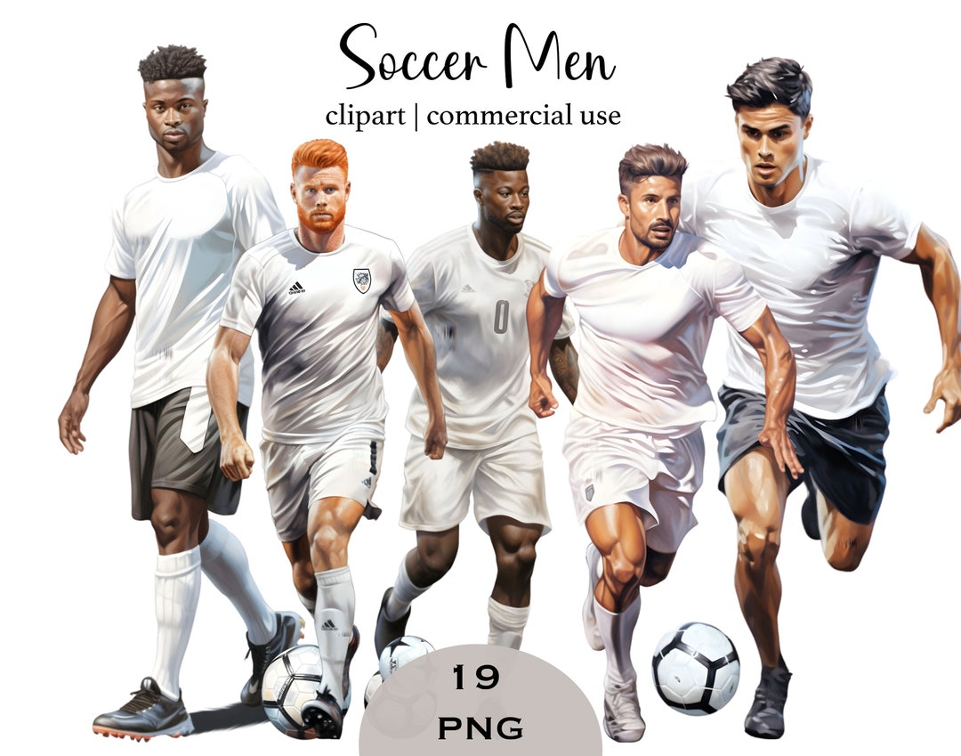 Watercolor Soccer Men Clipart Bundle Sports Png Clipart Playing ...