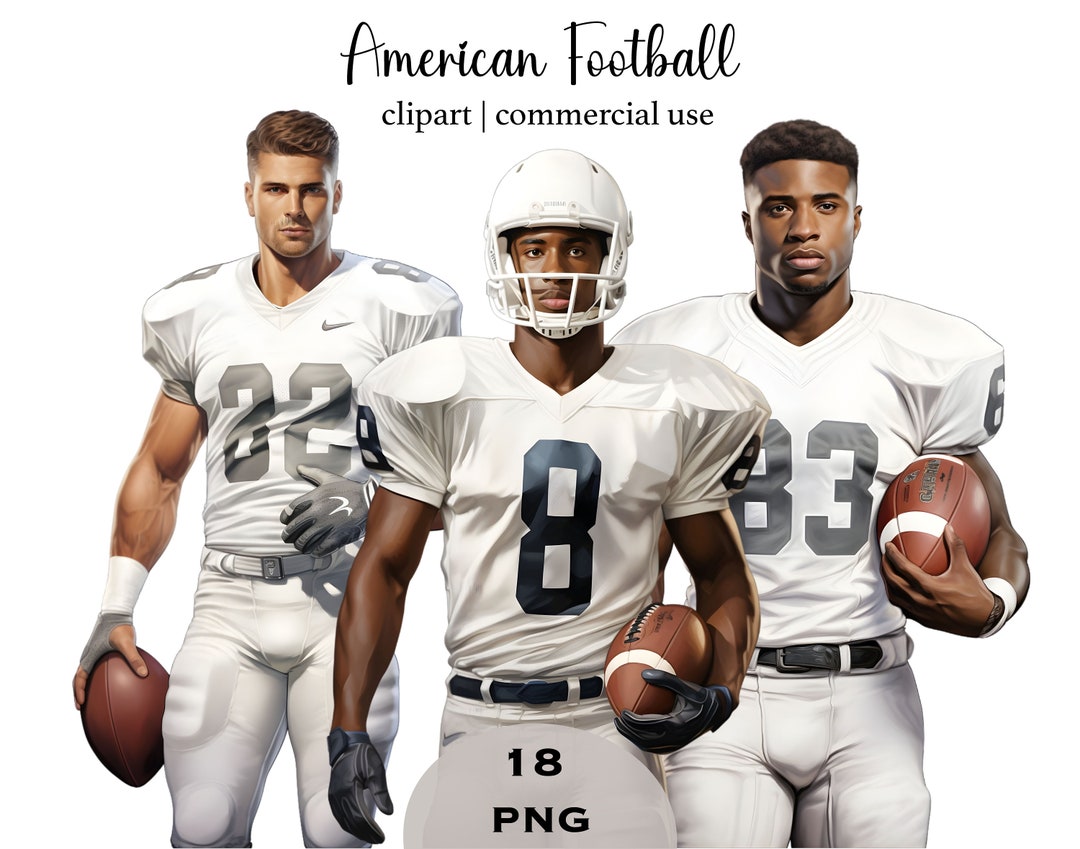 Watercolor Football Clipart American Football Men in Uniform Football ...