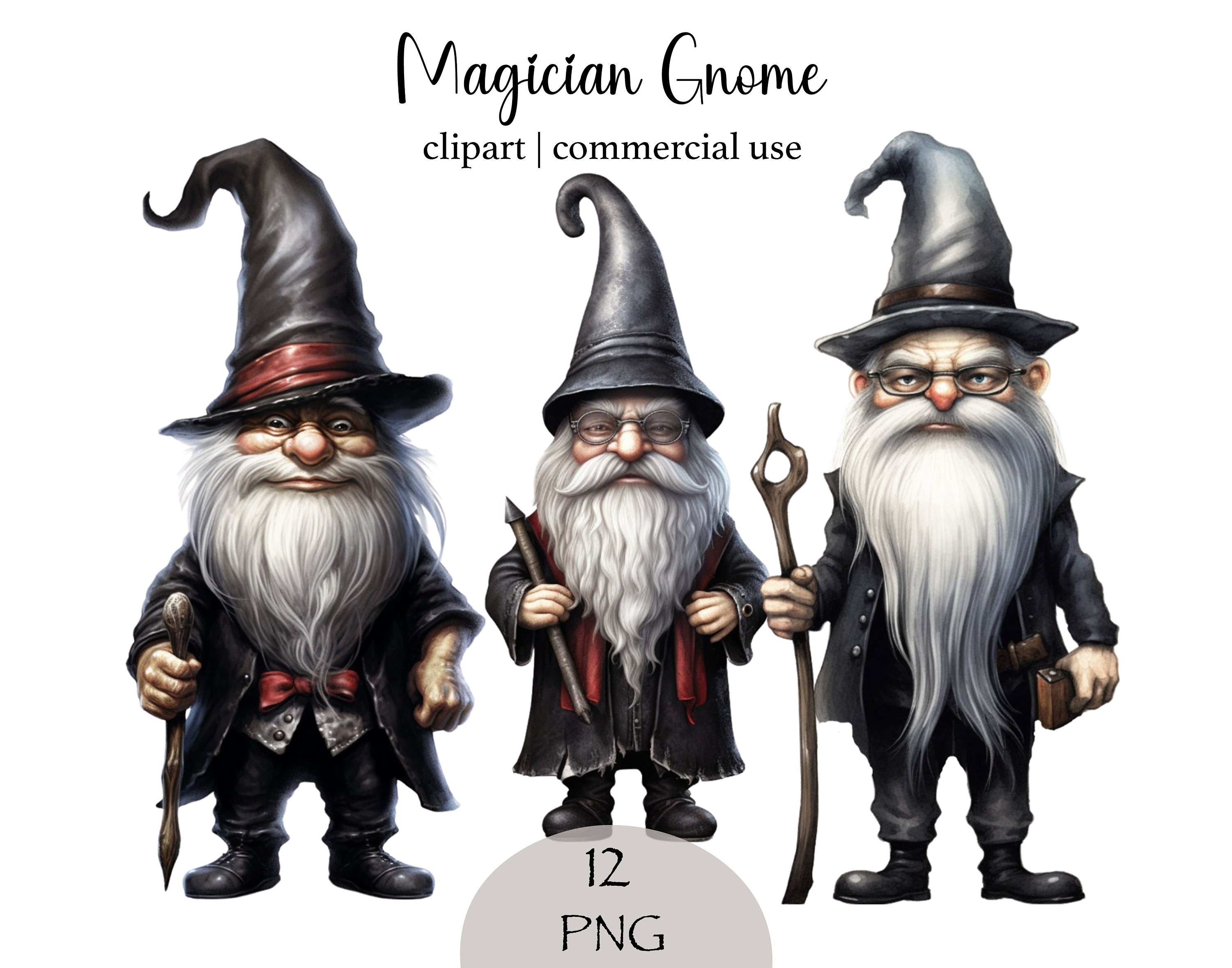 Gnome Clipart Magician Gnome Png Magician Gothic Witch Journal Stickers ...