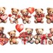 Valentines Teddy Bear Clipart Bundle Roses Valentines Day Clipart ...