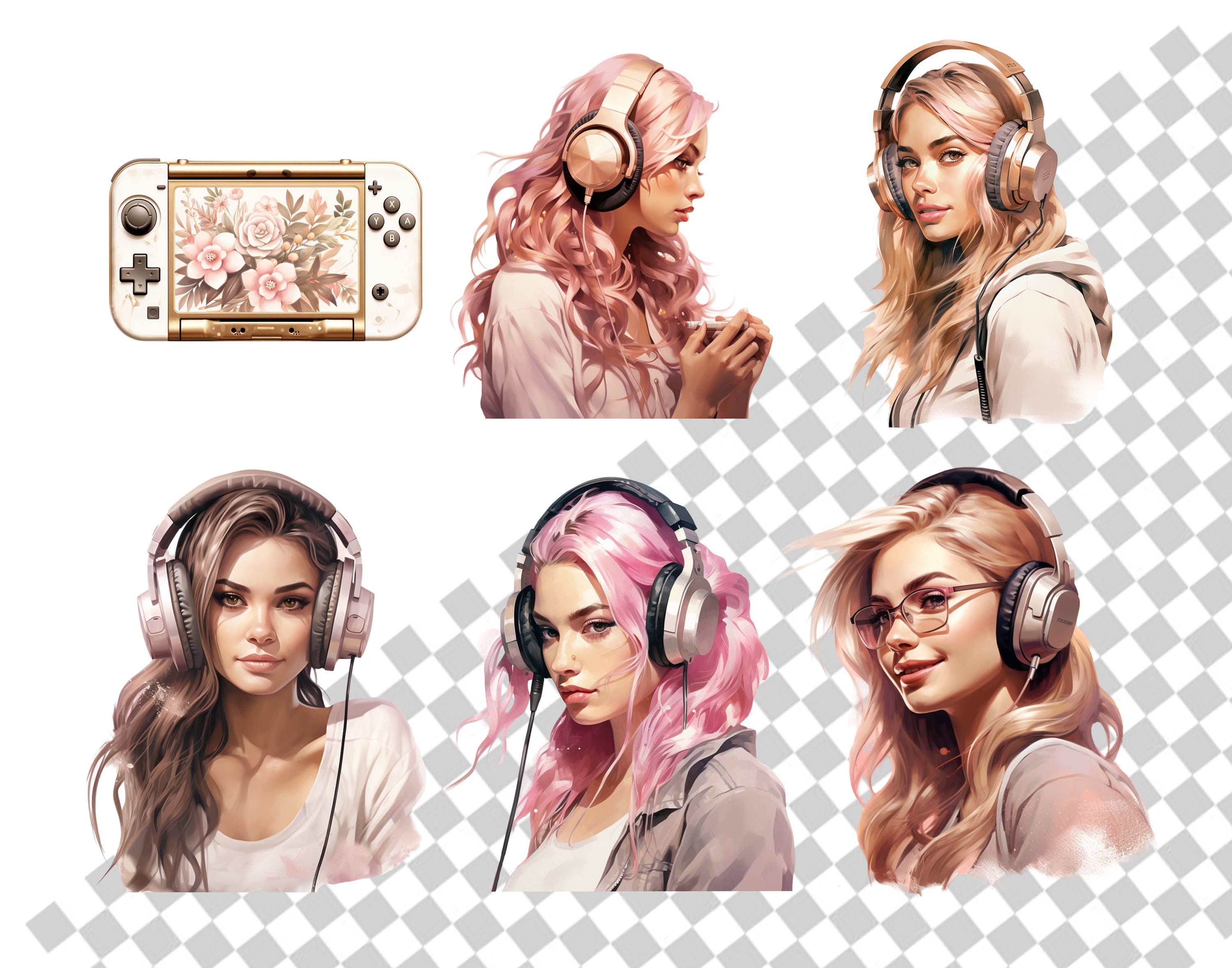 Gamer Girl Clipart Png Game Controller Clipart Girly Gamer Graphic ...