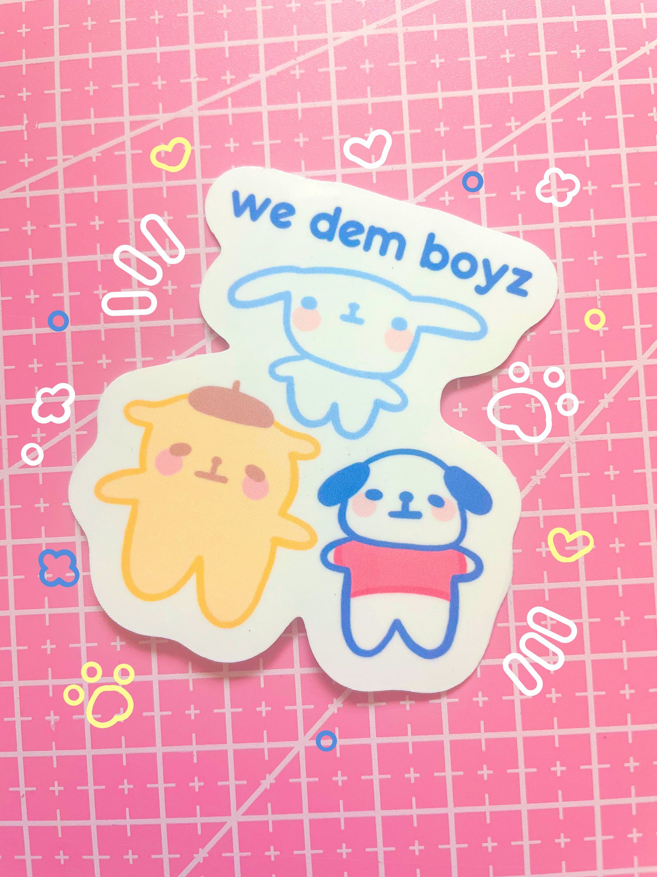 Sanr!o Dogs Meme Die Cut Vinyl Sticker | Pudding Dog Pocha Dog Cinna ...