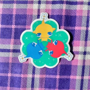 Pikmin Trio Silly Die Cut Vinyl Sticker | Clear Glossy Laminate | Pixel ...