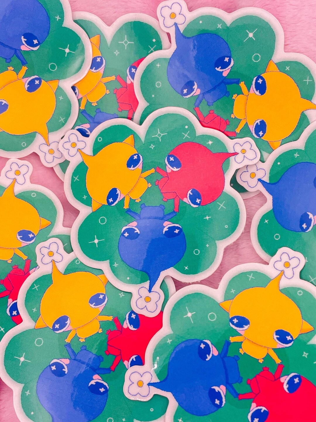Pikmin Trio Silly Die Cut Vinyl Sticker | Clear Glossy Laminate | Pixel ...