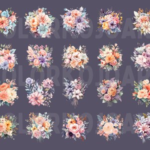 100 Spring Flower Bouquet Clipart | Watercolor Wild Flowers | Floral ...