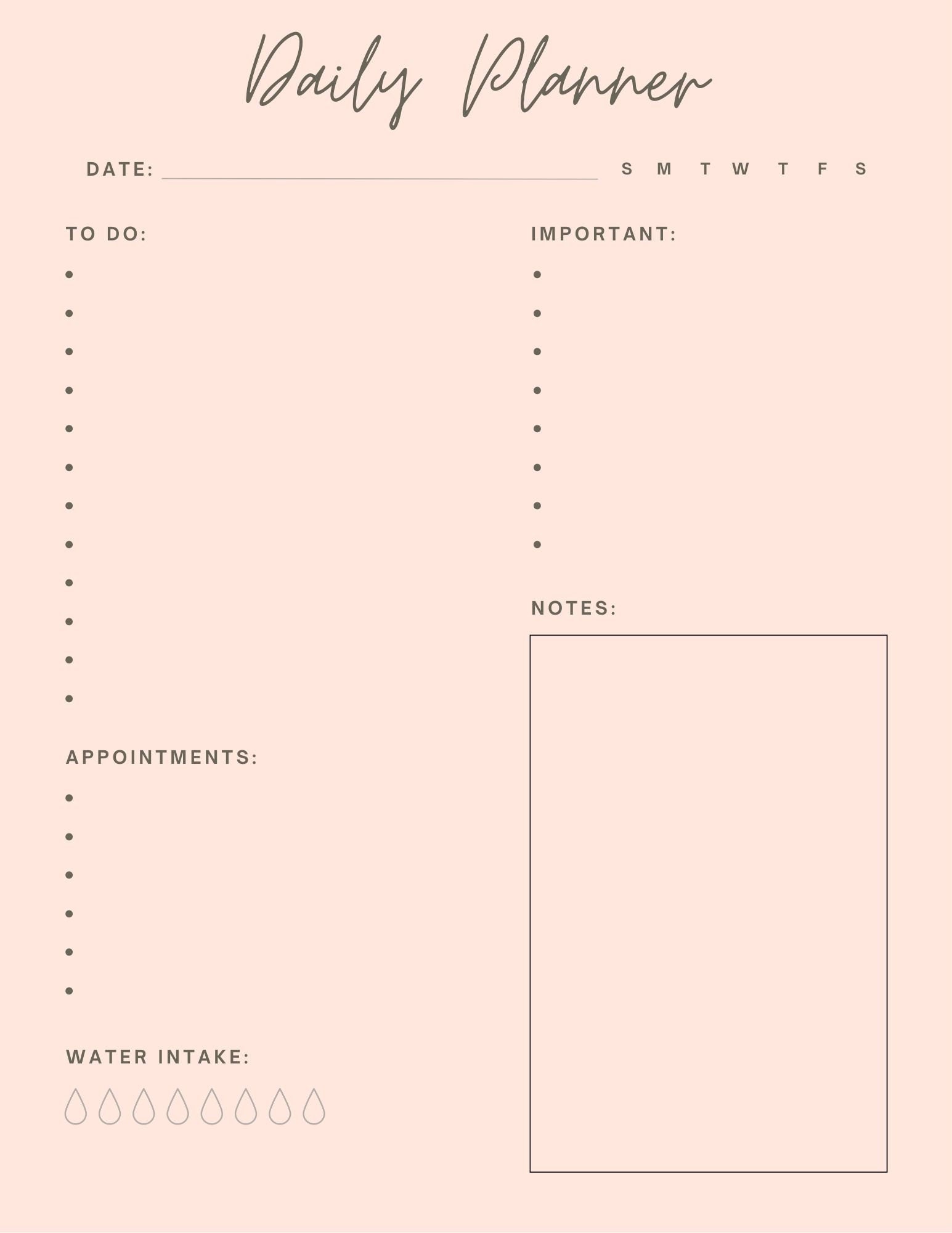Daily Planner | Minimal Design | Instant Download | Three Printable ...