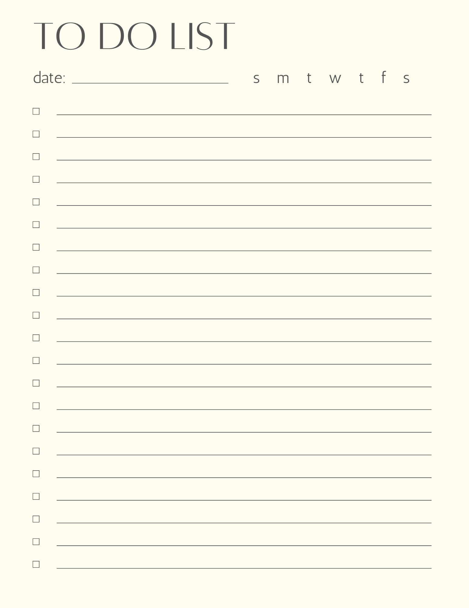 Printable to Do List | Simple and Minimal | Download - Etsy