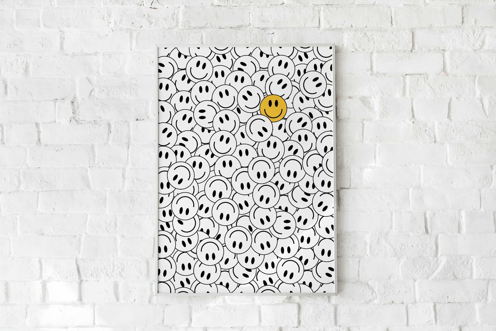 Smiley Face Rave House Music Wall Art for Living Room Acid House Techno ...