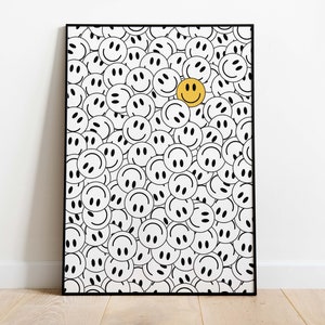 Eclectic Rave Smiley Poster: Acid House Techno Art (printable) - Etsy