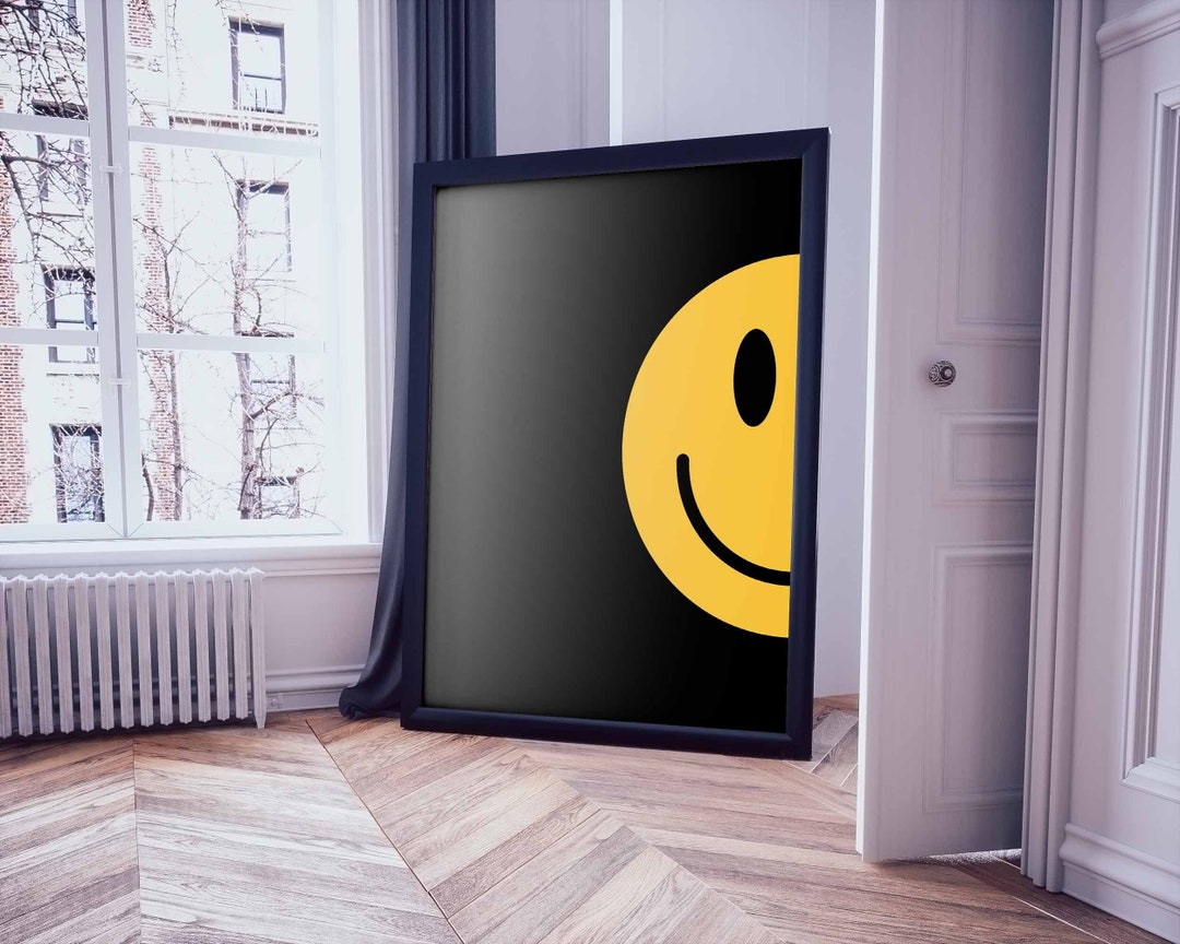 Smiley Face Rave House Techno Rave Wall Art for Living Room House Music ...