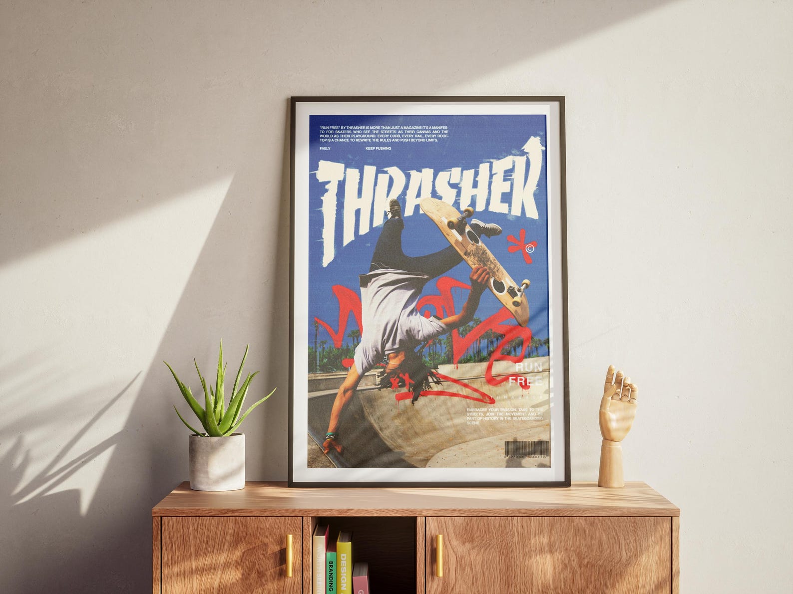 Vintage Thrasher Skateboarding Poster: 90s Streetwear Art (digital ...