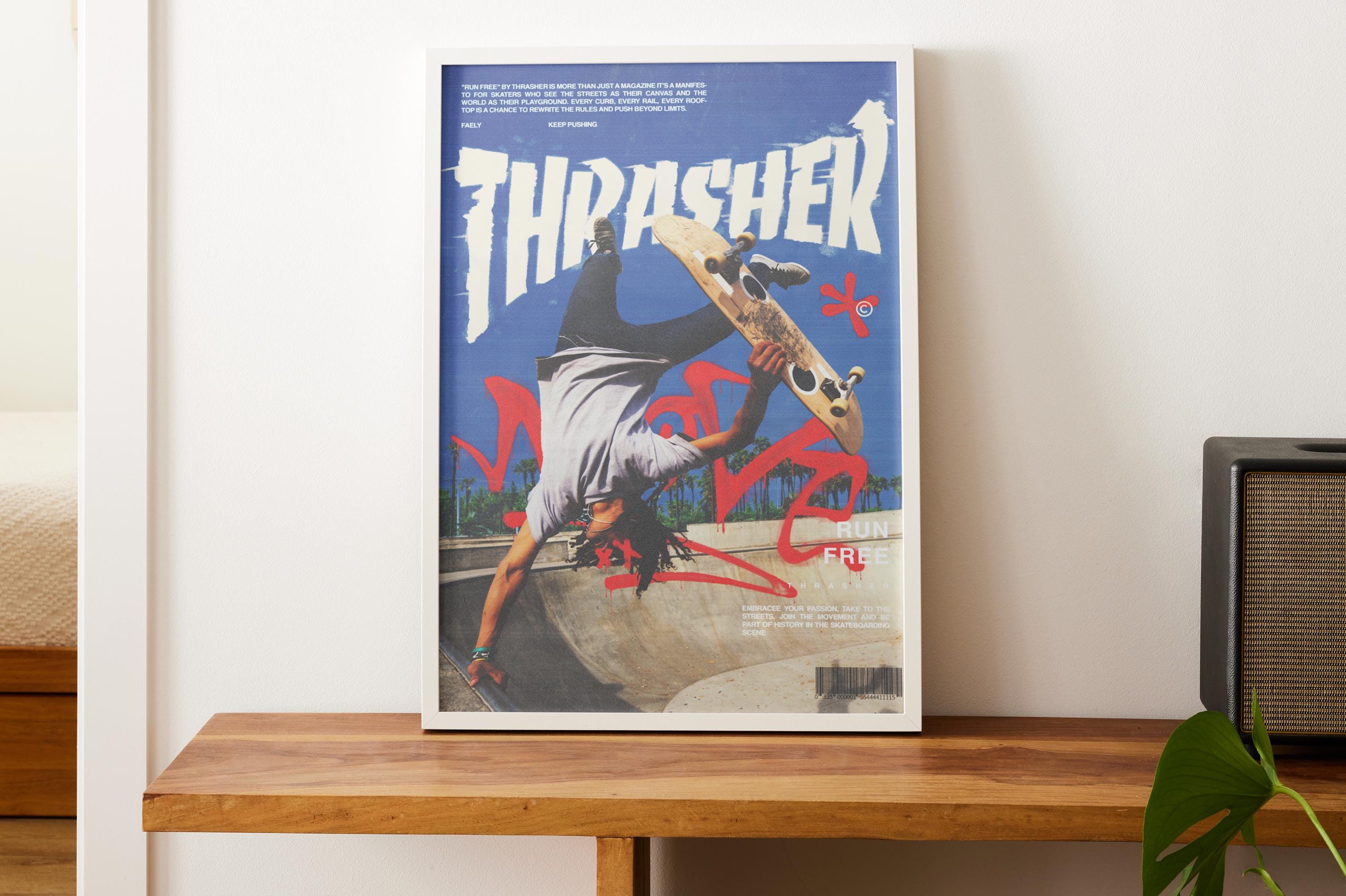 Vintage Thrasher Skateboarding Poster: 90s Streetwear Art (digital ...