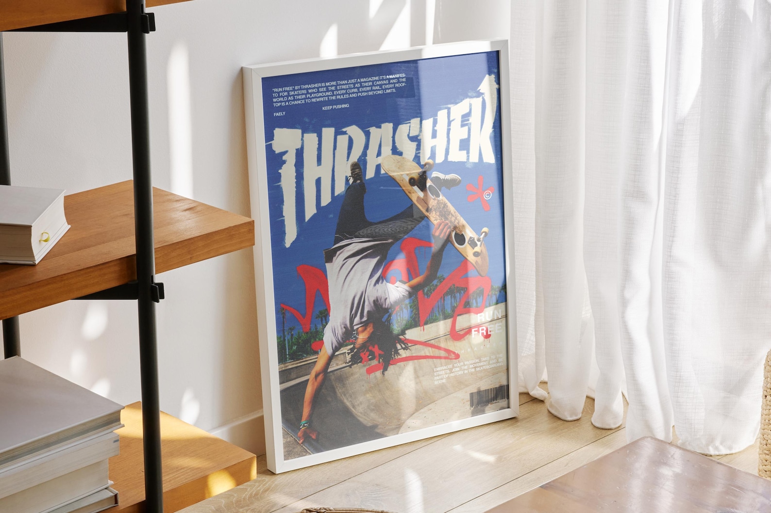 Vintage Thrasher Skateboarding Poster: 90s Streetwear Art (digital ...