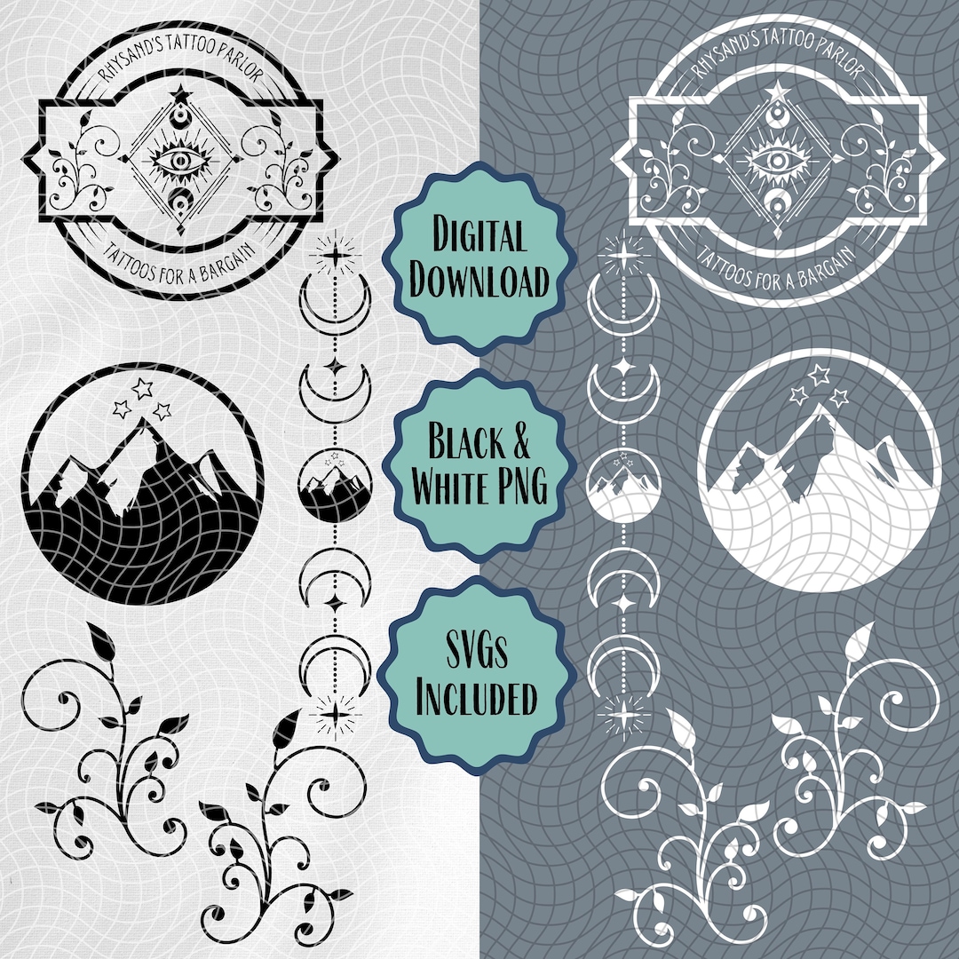 ACOTAR SVG PNG Set, Feyre Archeron Moon Phase Back Tattoo, Rhysand's ...