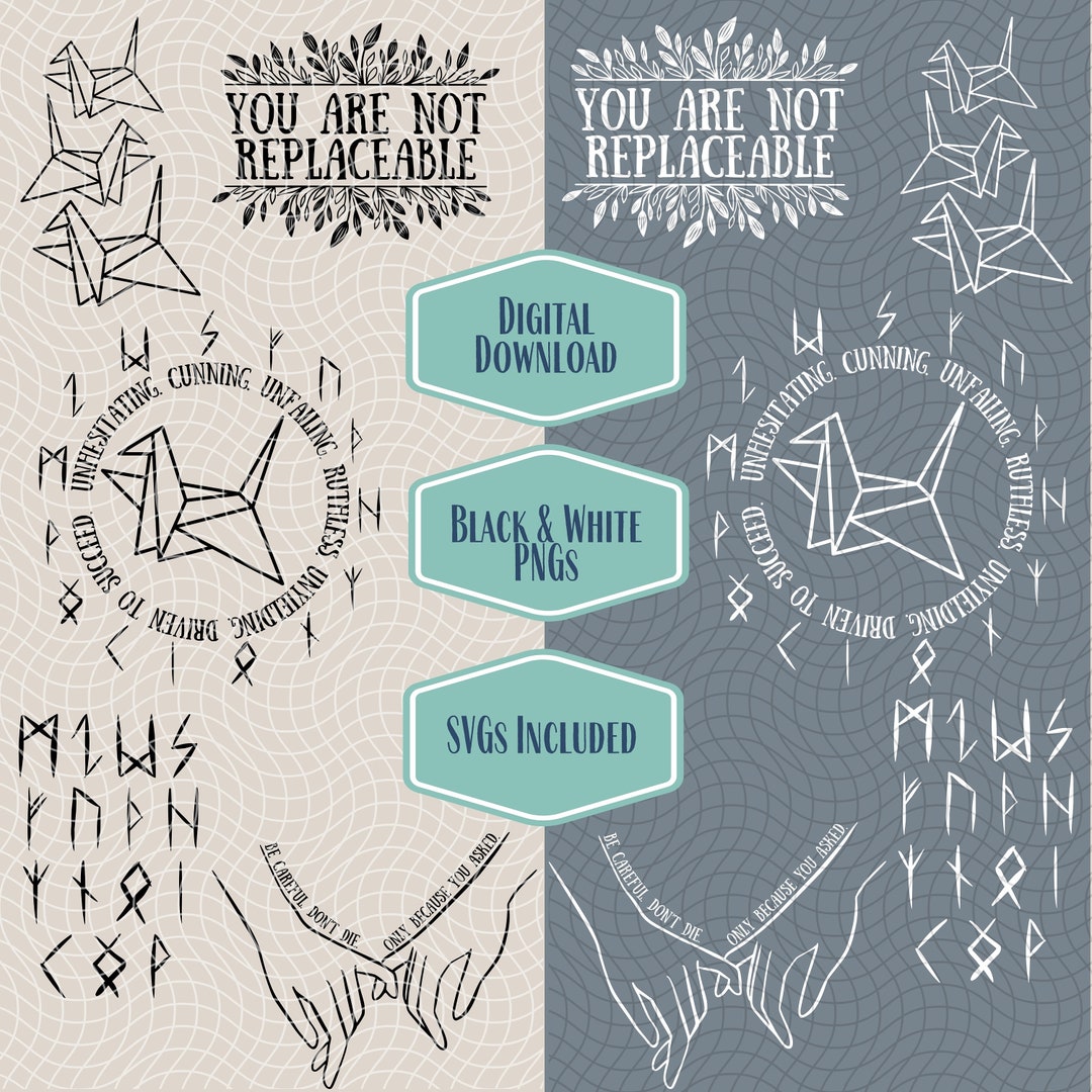 Dramione Manacled SVG PNG Bundle, the High Reeve Runes, Paper Crane ...