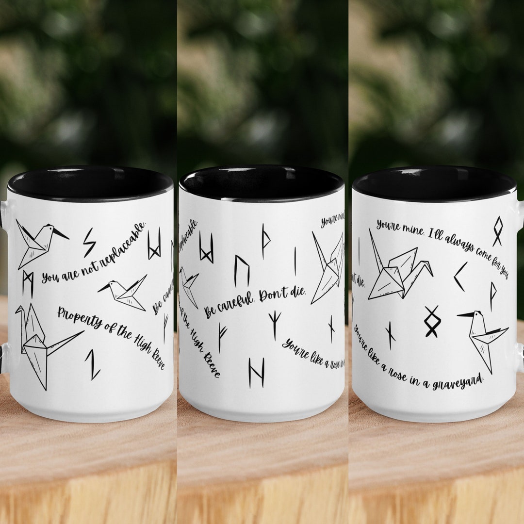 Dramione Manacled Mug, the High Reeve Runes, Paper Crane, Rose in a ...