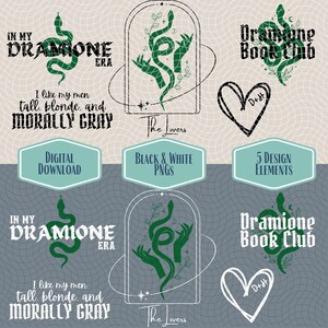 Dramione PNG Bundle, Bookish Fanfiction Designs for Shirts, Sweatshirts ...