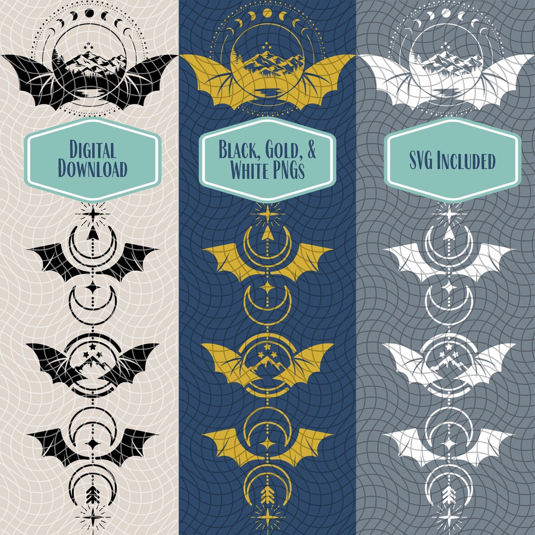 ACOTAR PNG SVG Bundle, Feyre Archeron Moon Phase Bargain Back Tattoo ...