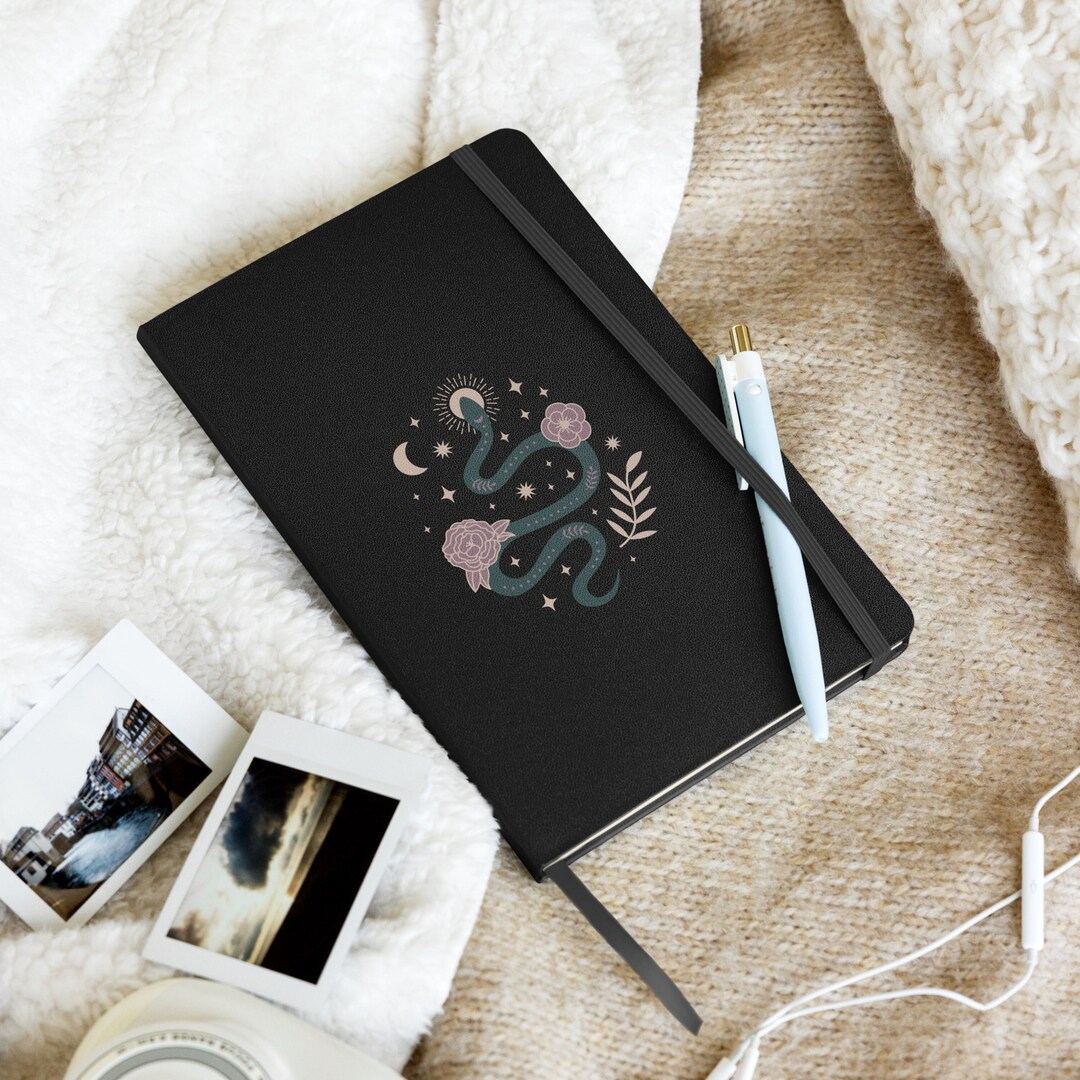 Floral Snake Journal, Hardcover Bound Notebook, Witchy Celestial ...