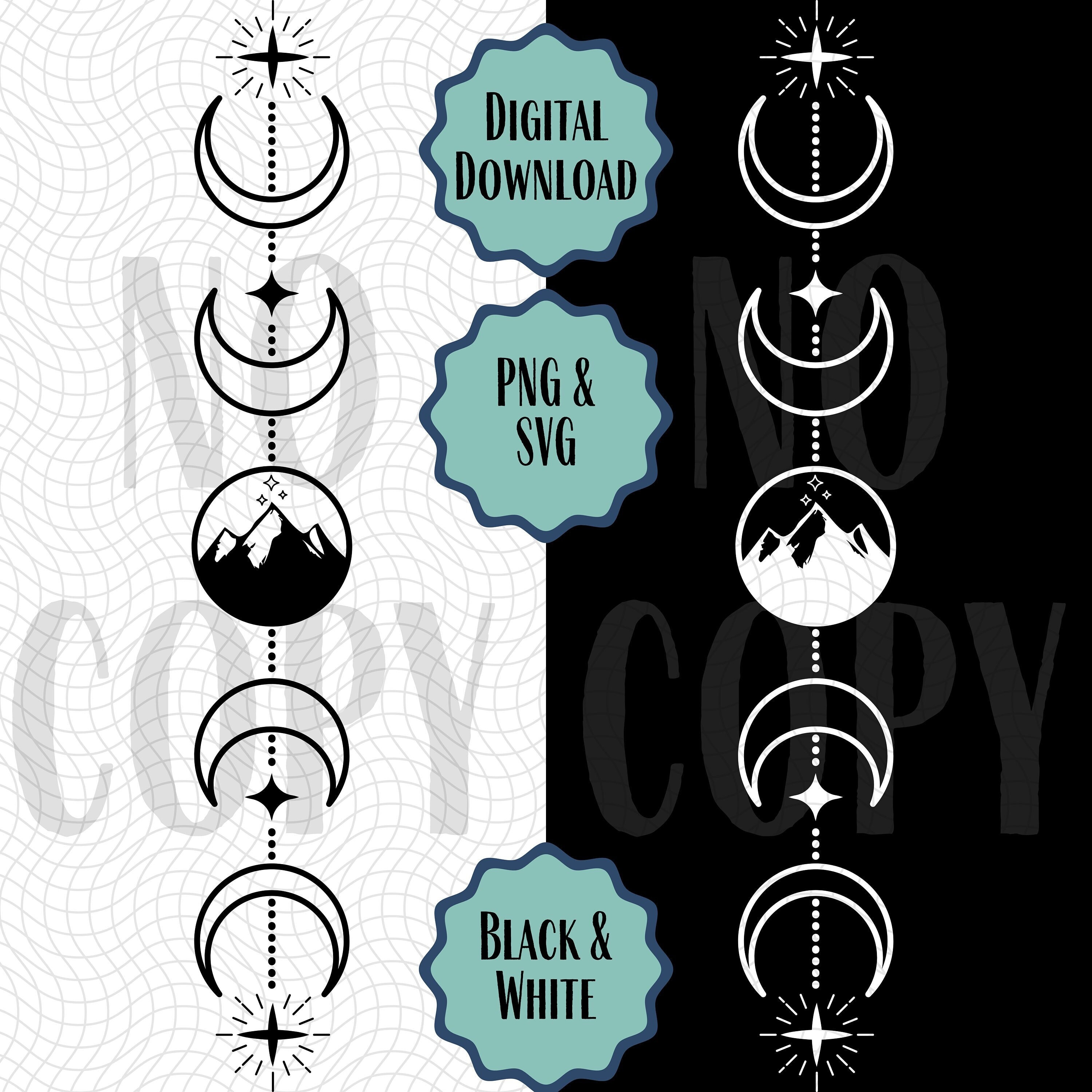 ACOTAR SVG PNG Set Feyre Archeron Moon Phase Back Tattoo - Etsy