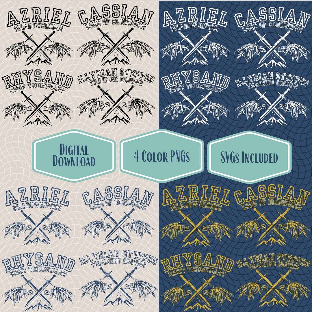 ACOTAR SVG PNG Bundle, Illyrian Bat Boys Wingspan, Azriel Cassian ...