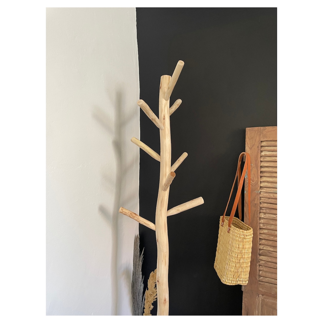 Scandinavian Style Natuel Handmade Coat Rack Caliptus Tree Wood Naturel ...