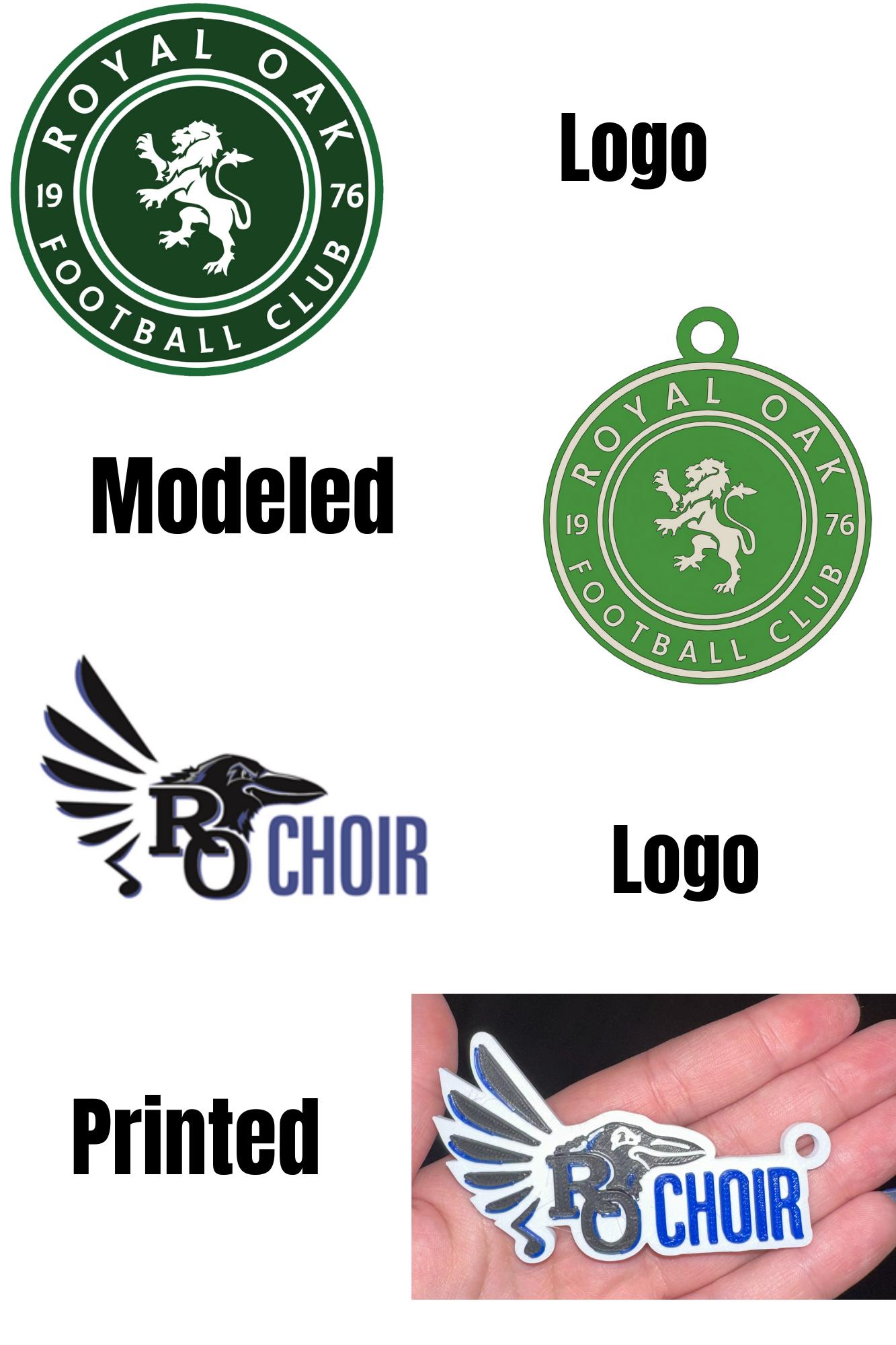 Custom 3D Printed Logos-business Logos, Coasters, Bag Tags, Sports ...