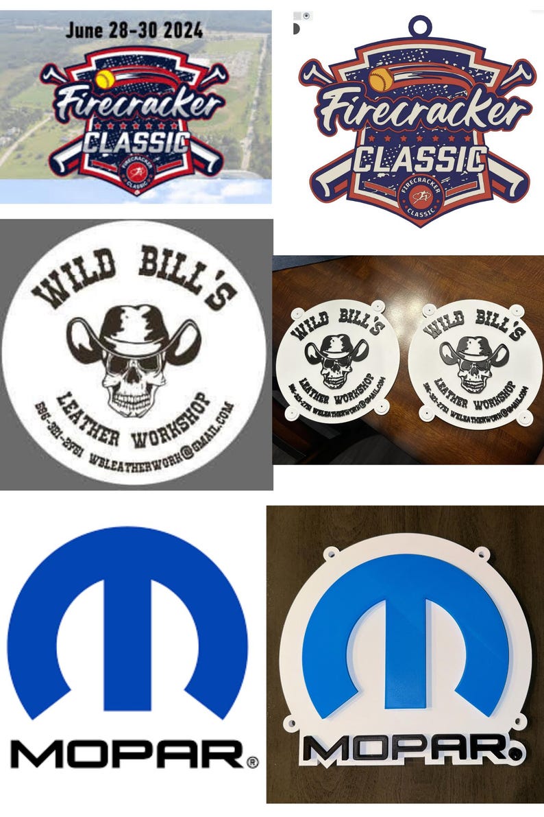 Custom 3D Printed Logos-business Logos, Coasters, Bag Tags, Sports ...