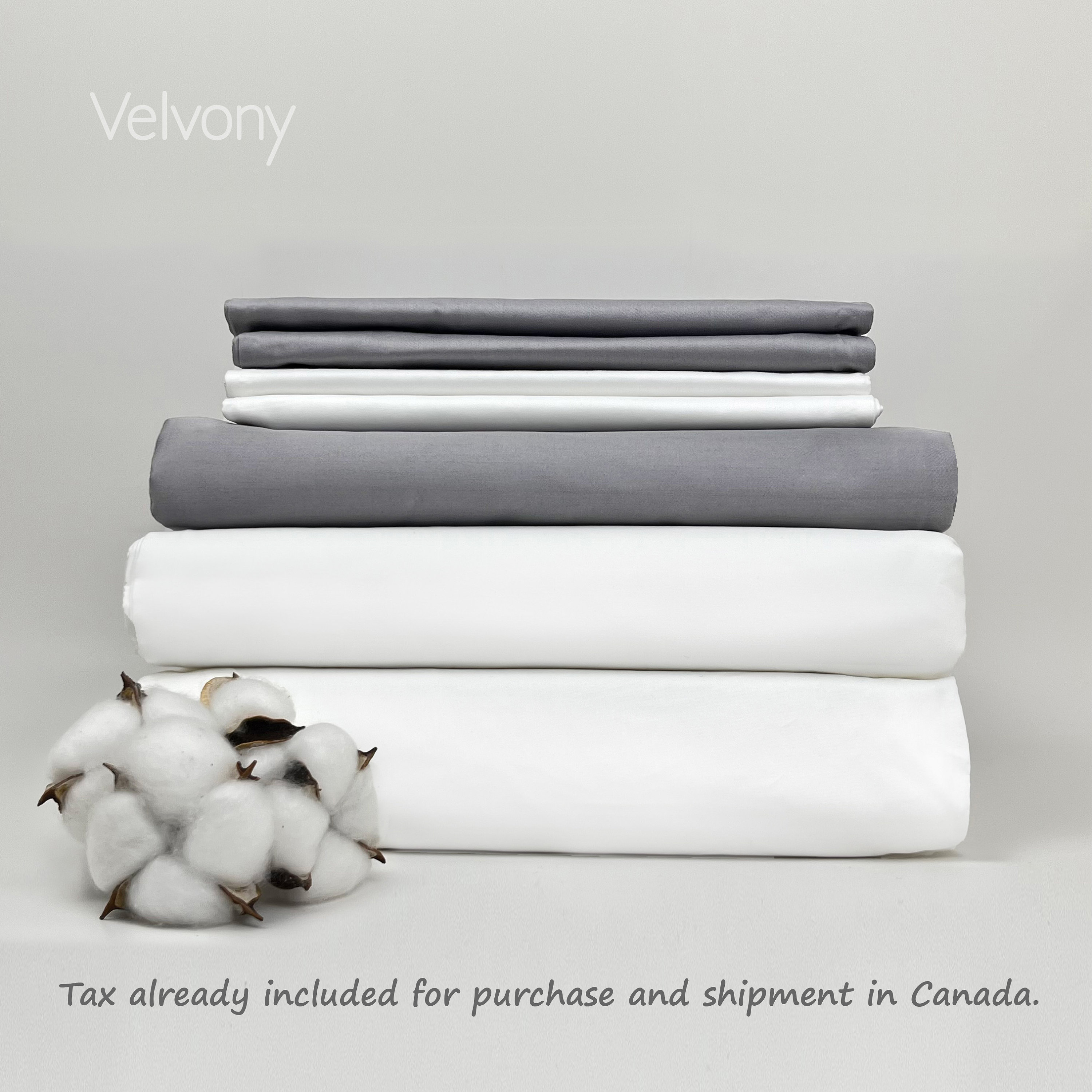 Deluxe Bundle Sheet Set, 100% Luxury Cotton Bedding, 7 PC Set, Sateen ...