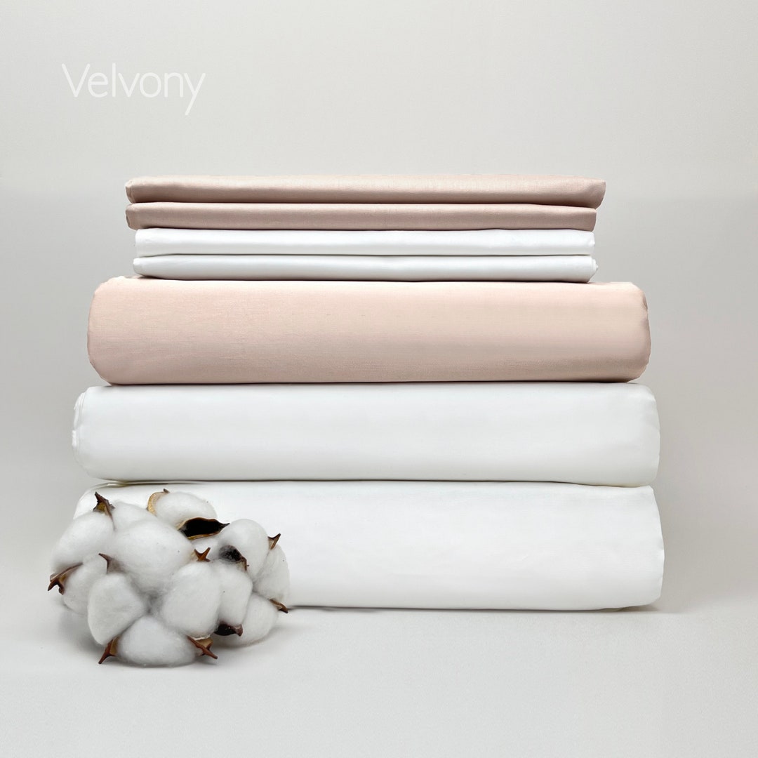 Deluxe Bundle Sheet Set, 100% Luxury Cotton Bedding, 7 PC Set, Sateen ...