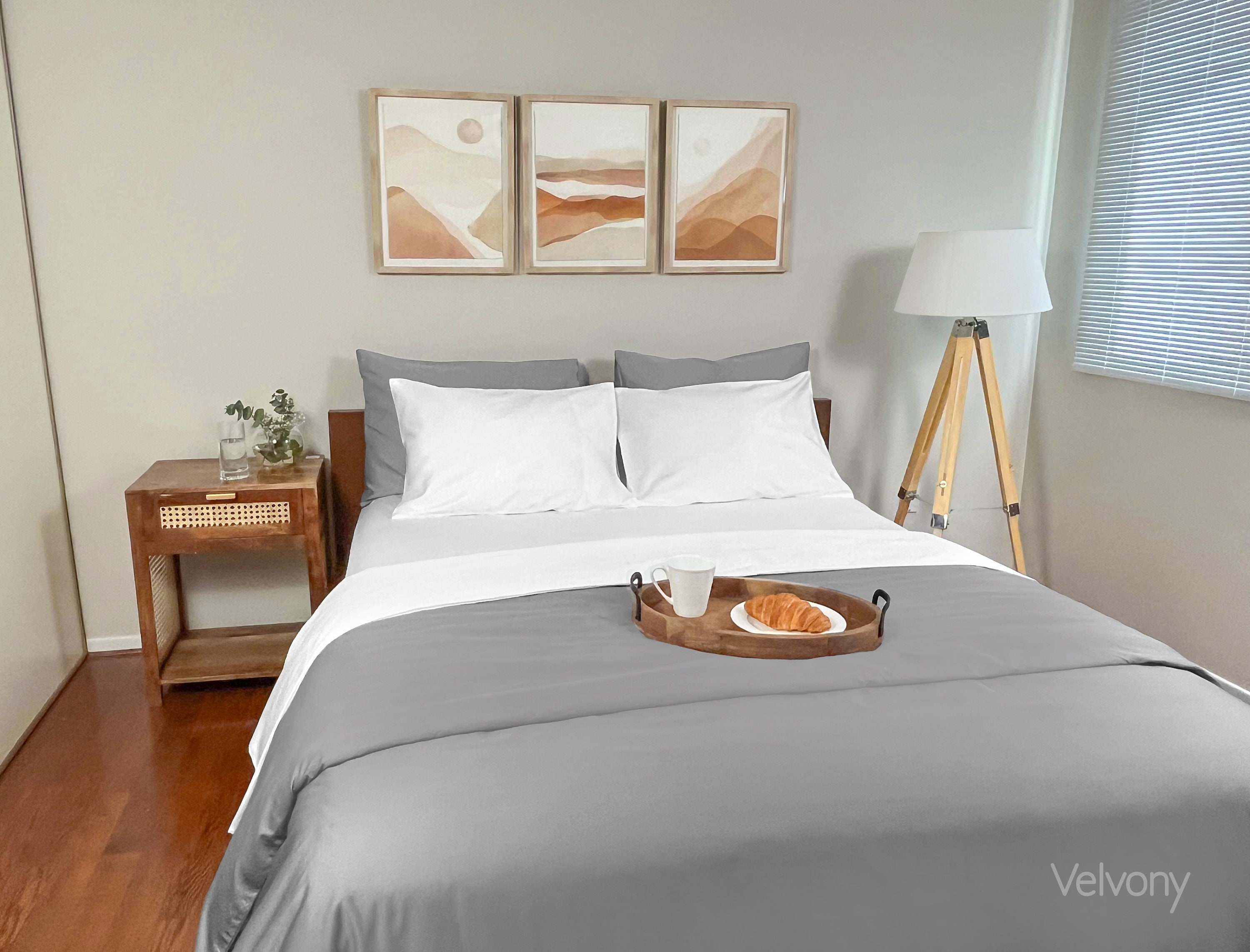 Deluxe Bundle Sheet Set, 100% Luxury Cotton Bedding, 7 PC Set, Sateen ...