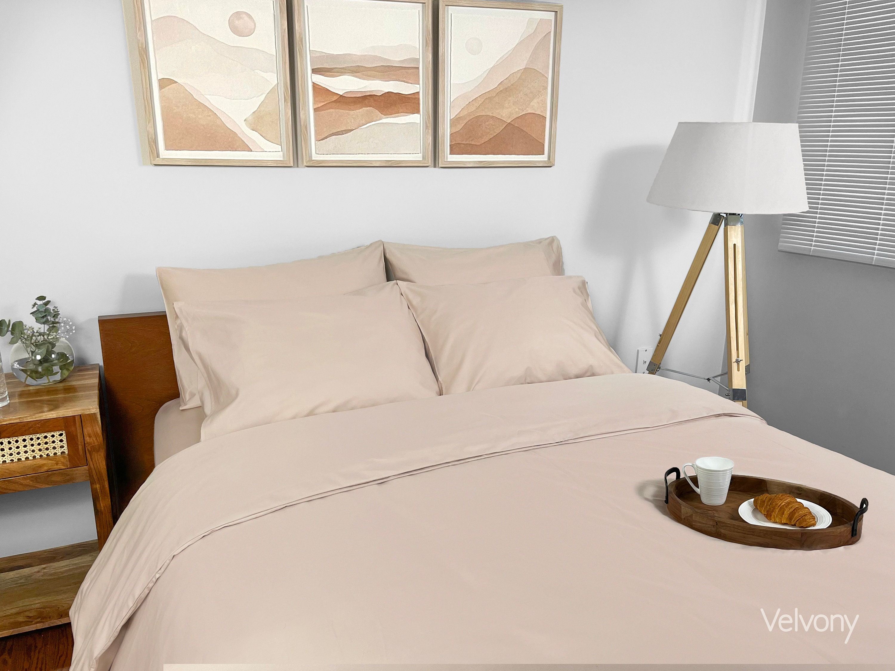 Deluxe Bundle Sheet Set, 100% Luxury Cotton Bedding, 7 PC Set, Sateen ...