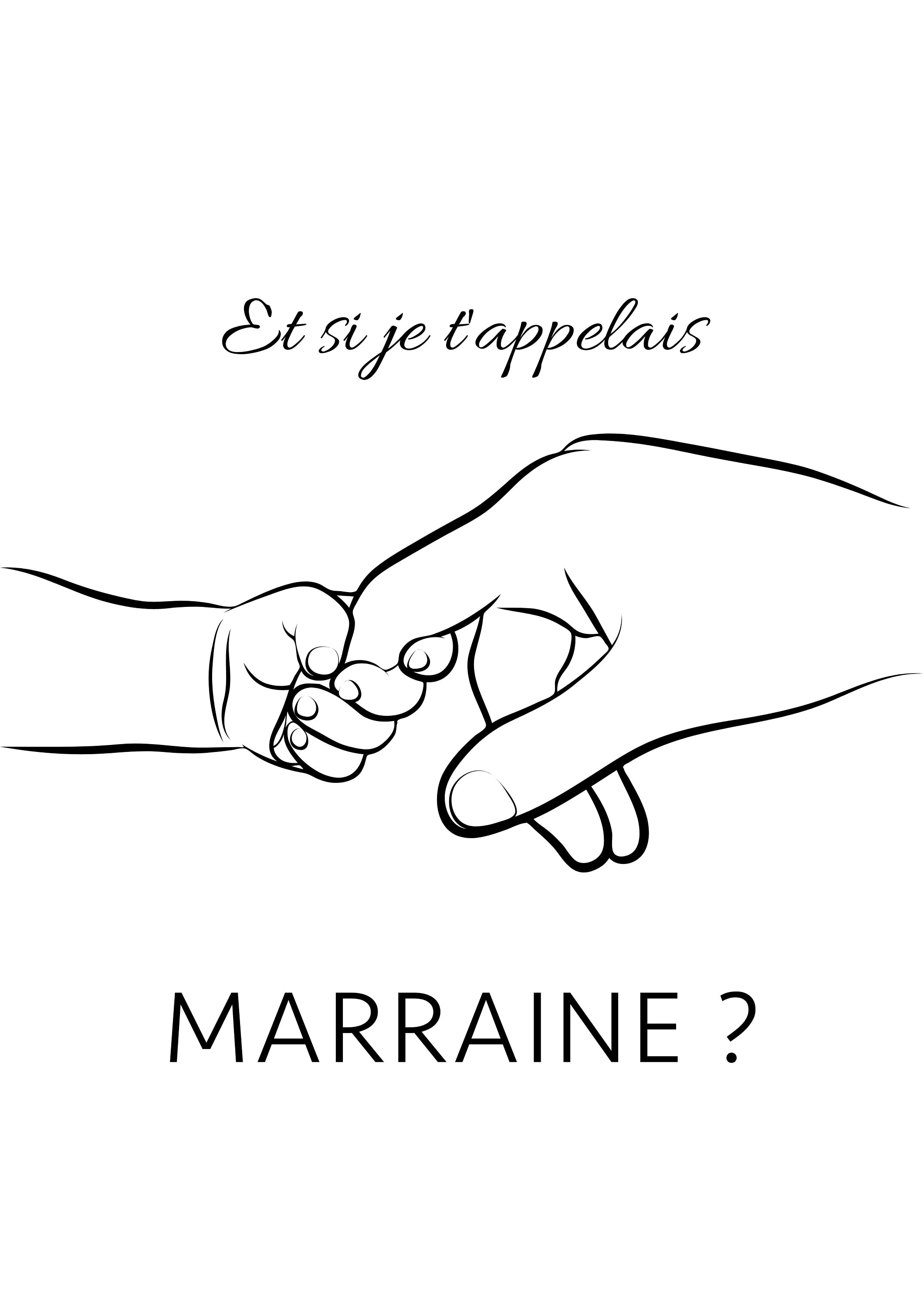 Affiche demande marraine. Cadeau de naissance ou baptême. Idée cadeau ...