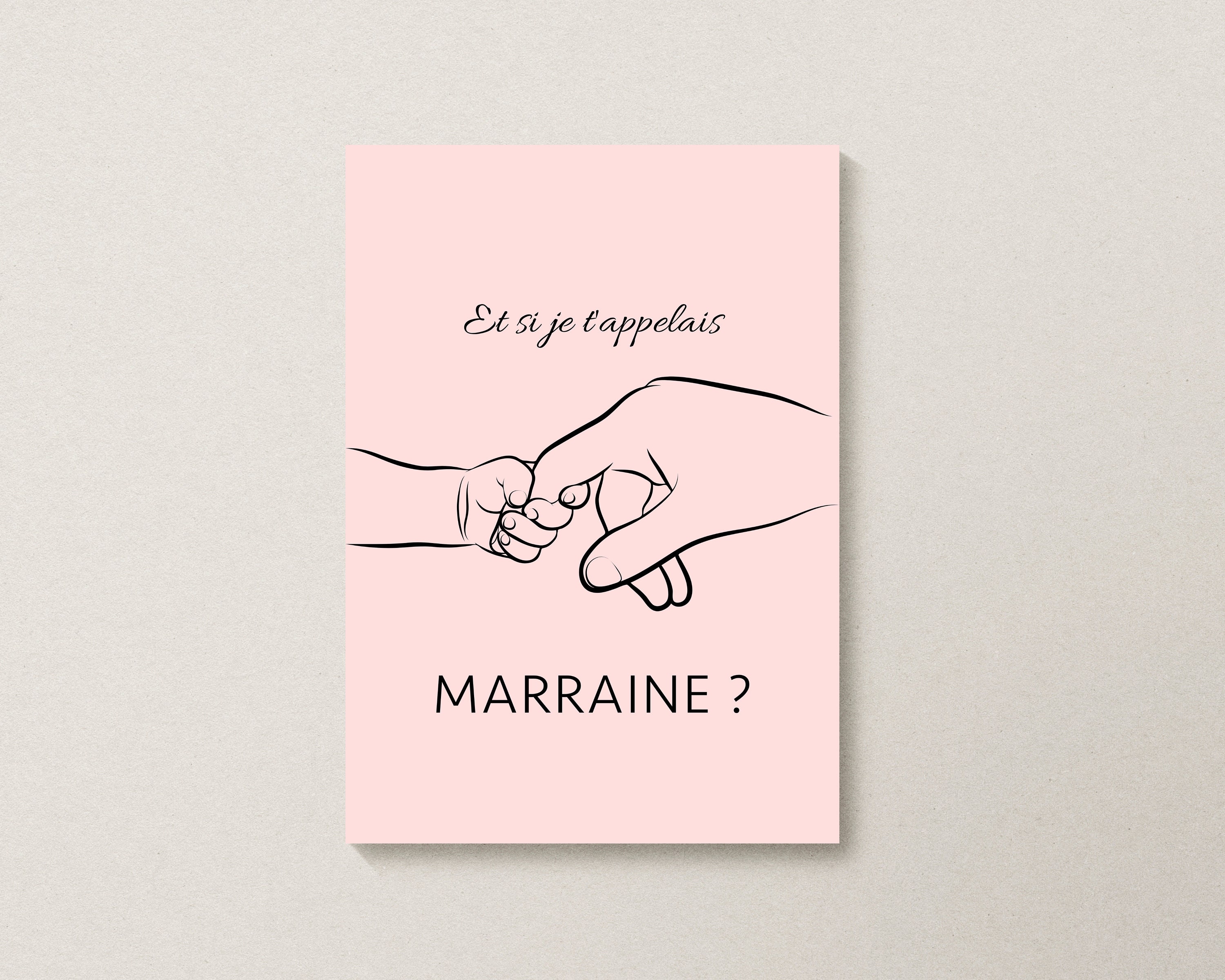 Affiche demande marraine. Cadeau de naissance ou baptême. Idée cadeau ...