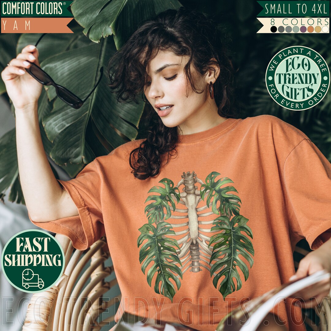 Monstera Skeleton Plant Shirt, Comfort Colors Monstera T-shirt ...