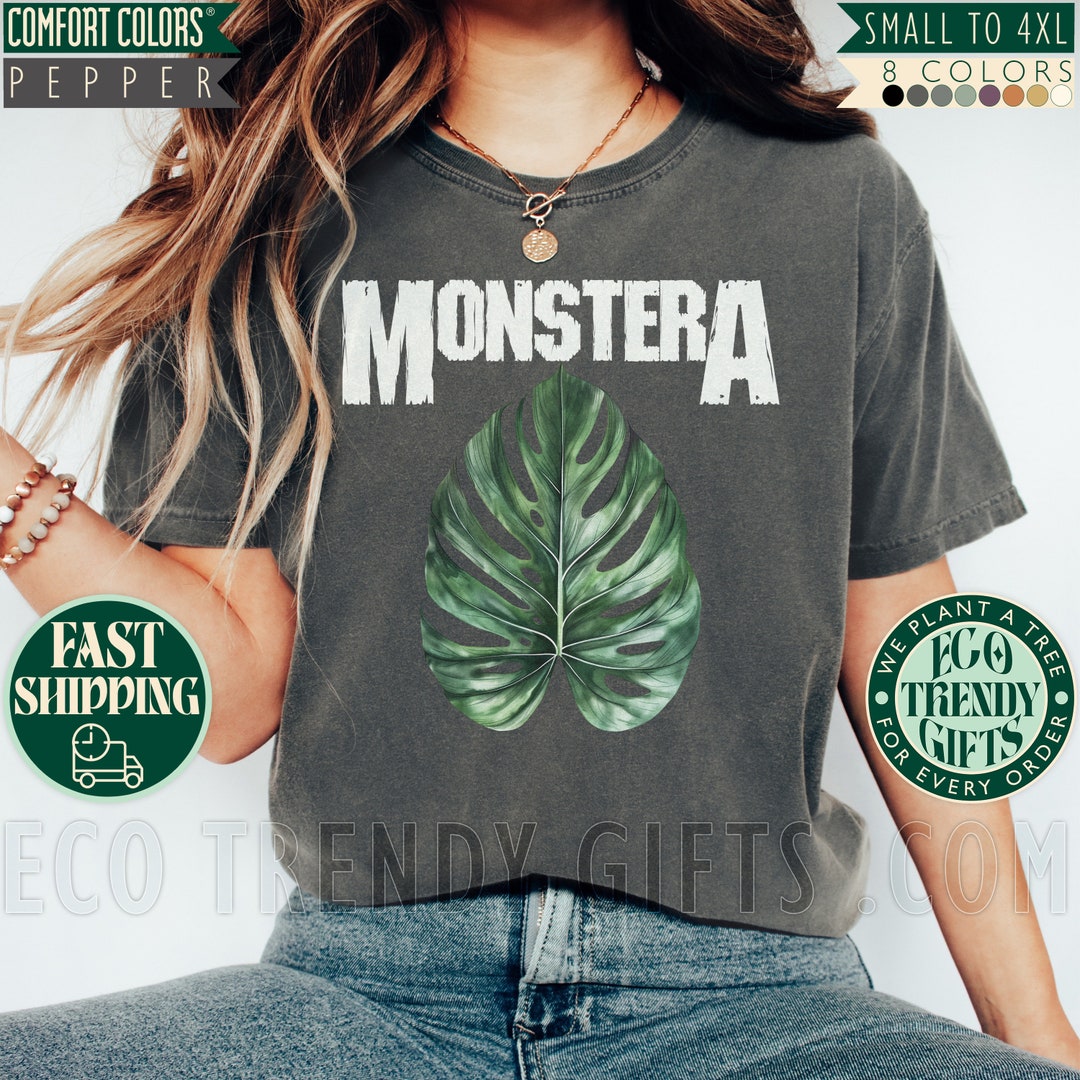 Monstera T-shirt, Monstera Plant Shirt, 90s Heavy Metal Monstera Shirt ...