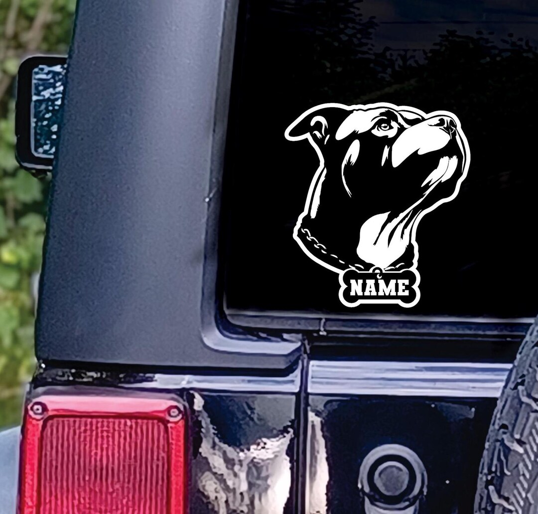 Custom Pitbull Car Decal | Personalized Vinyl Sticker | High-quality ...