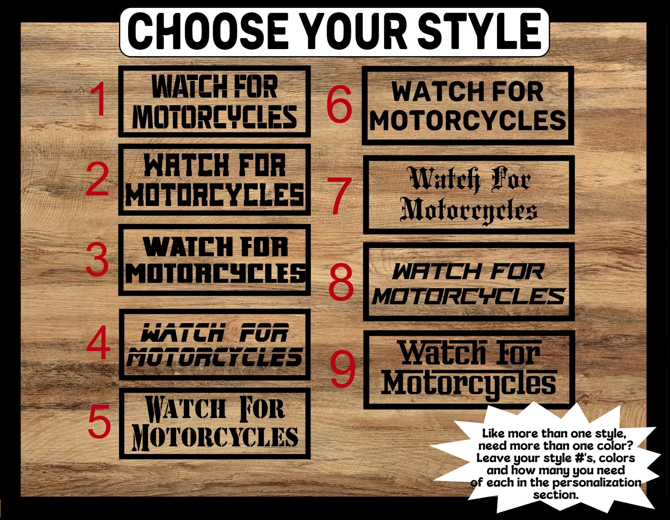 Motorcycle Awareness Vinyl Decal | Bike Safety | Watch for Motorcycles ...