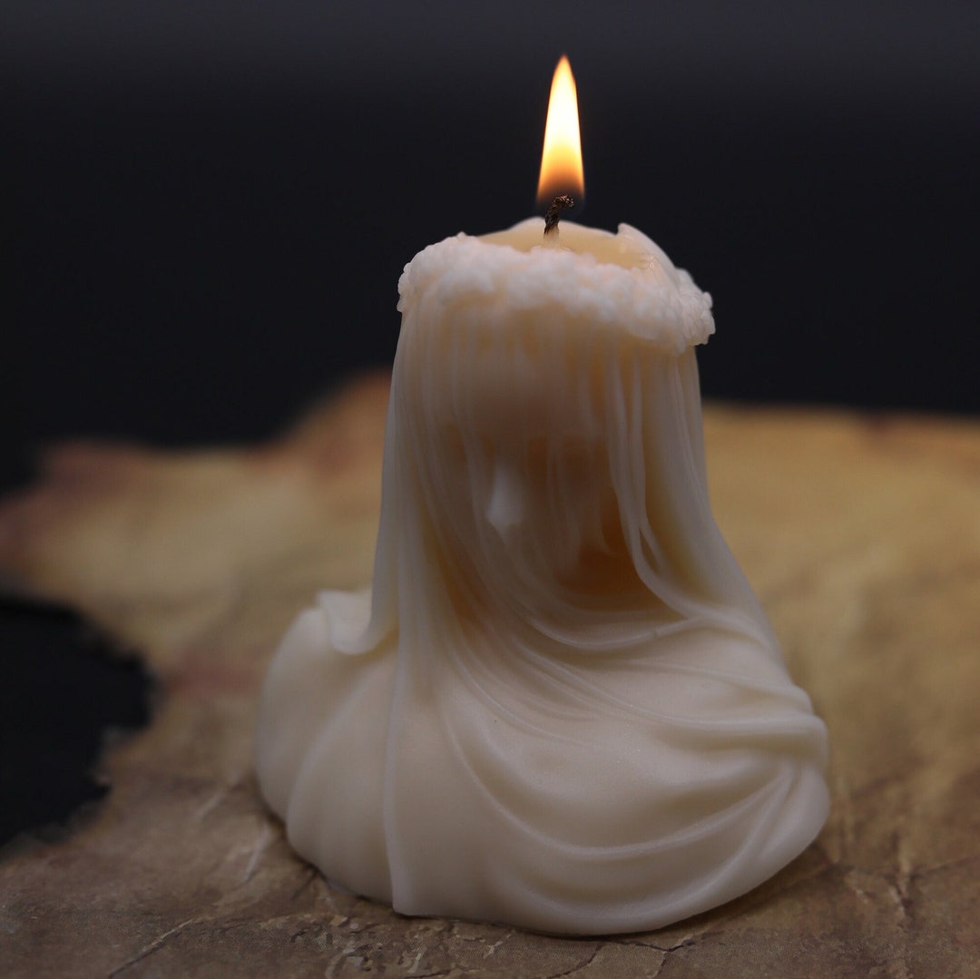 Small Veiled Lady sculptural Candle Housewarming Candle Handmade Candle ...