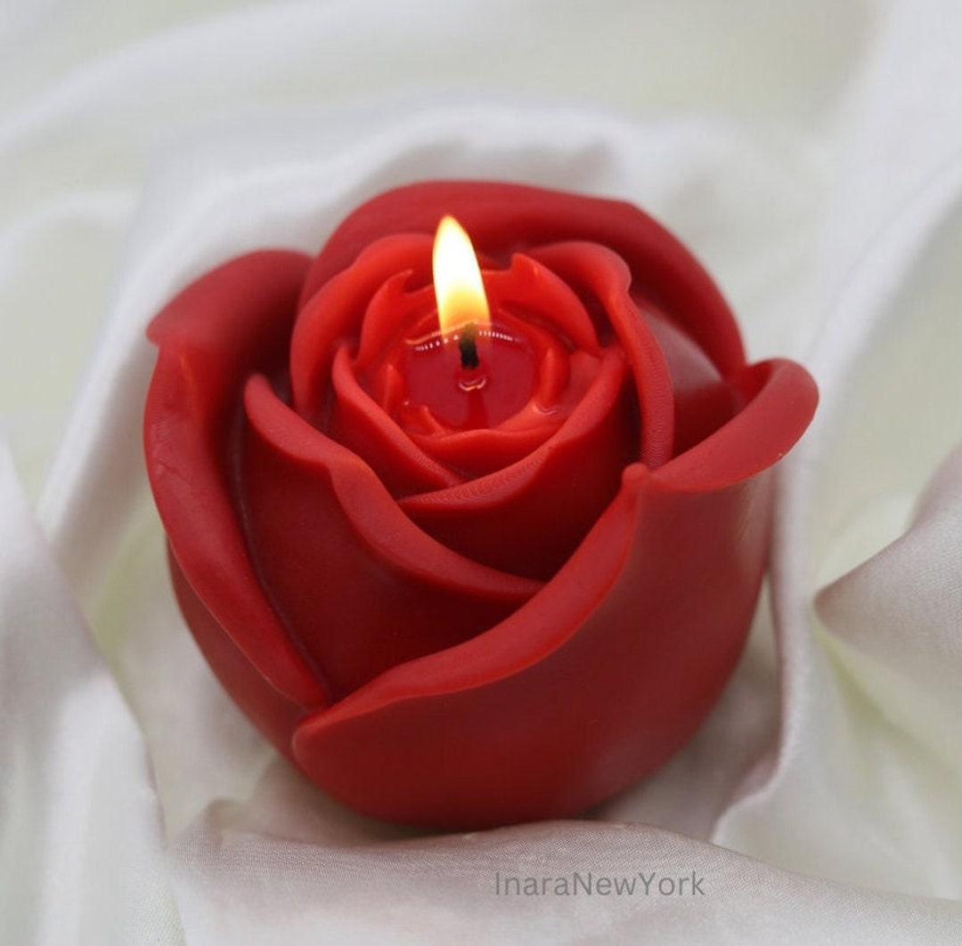 Rose Flower Shaped Candle| Rose Petals Sculptural Candle | Housewarming ...