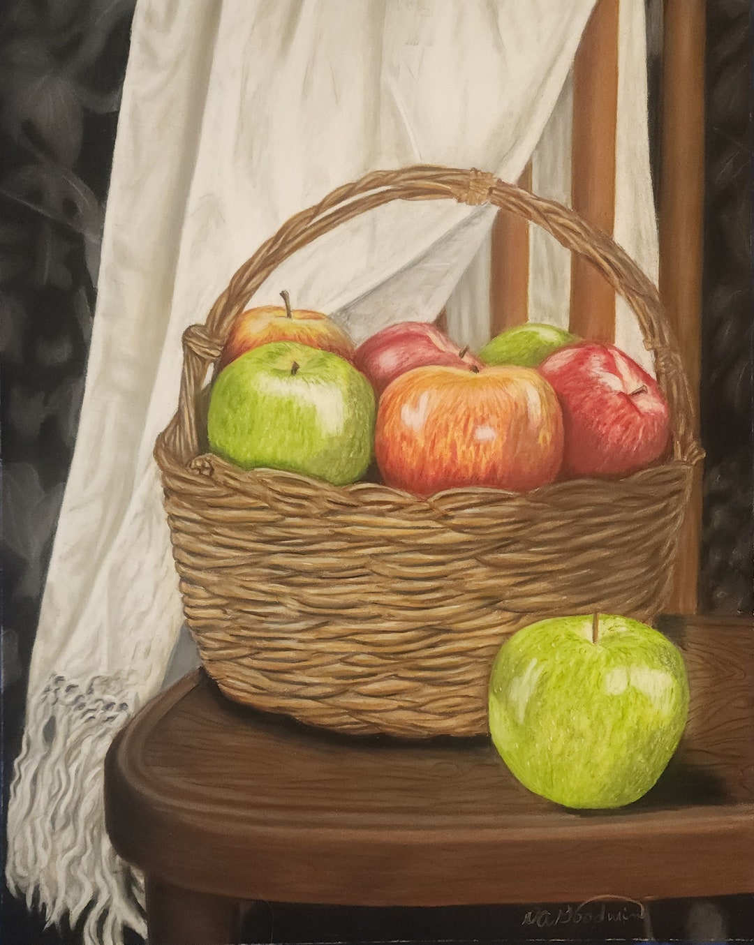 Apple Drawing, Hand Drawn, Colored Pencil, Print of Original Drawing - Etsy