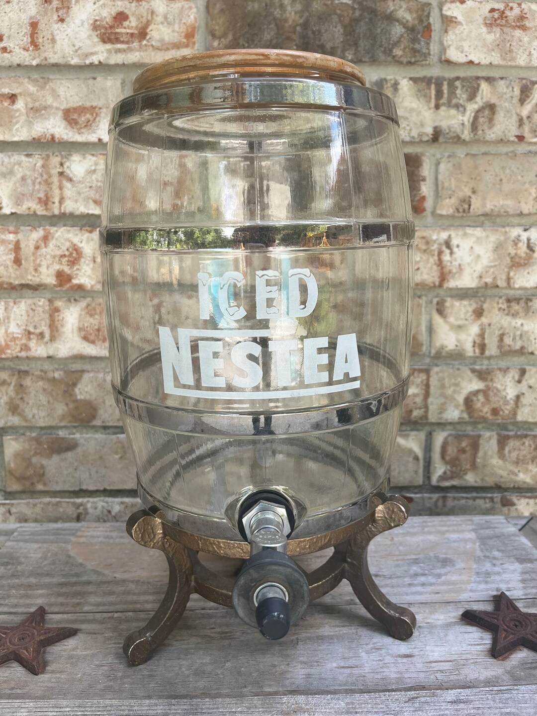 Vintage Iced Nestea Glass Drink Dispenser With Tap, Beverage Dispenser ...