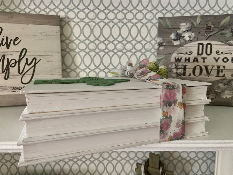 Religious Book Stack “A Mighty Fortress is Our God” Farmhouse Book ...