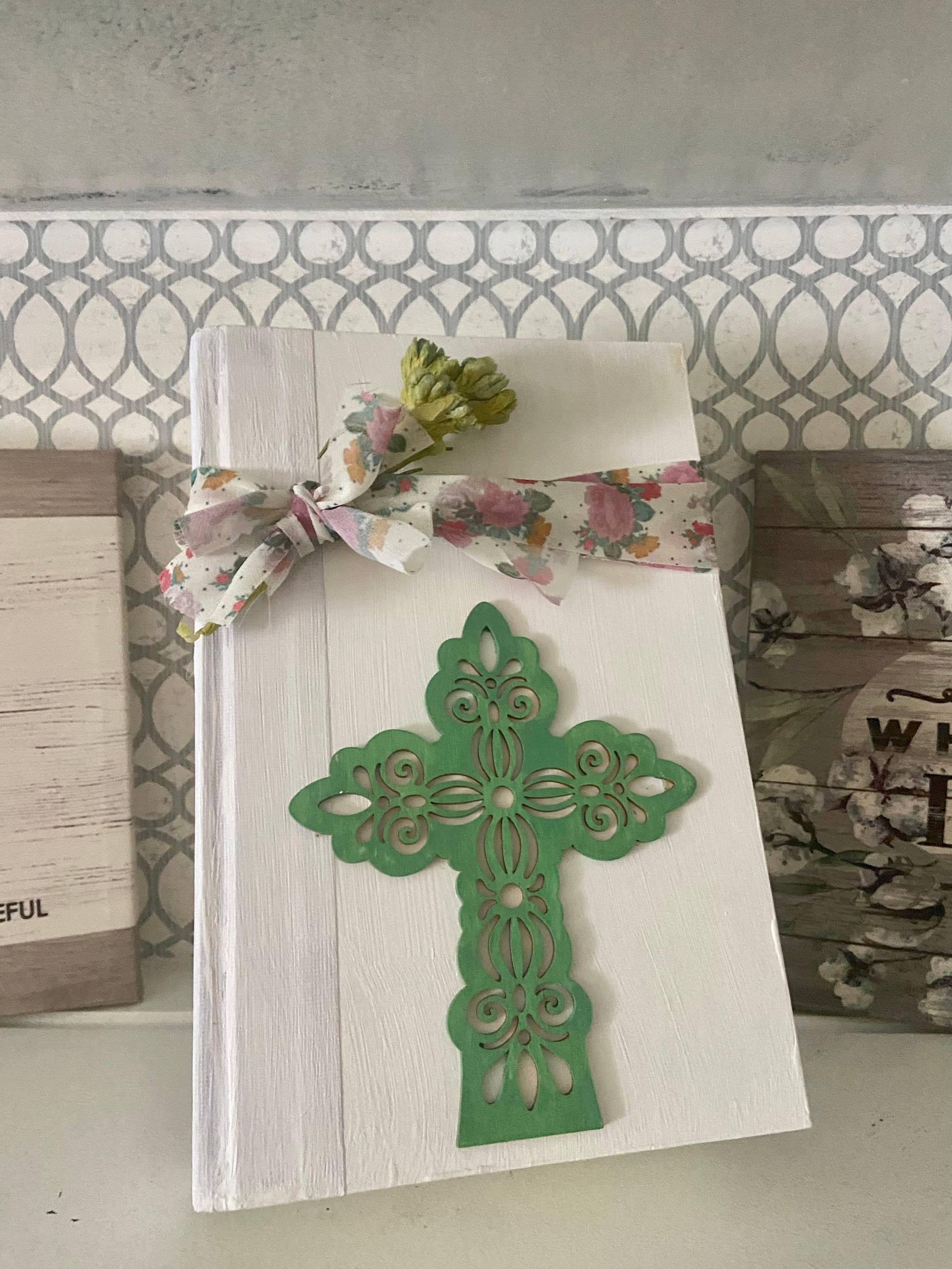 Religious Book Stack “A Mighty Fortress is Our God” Farmhouse Book ...