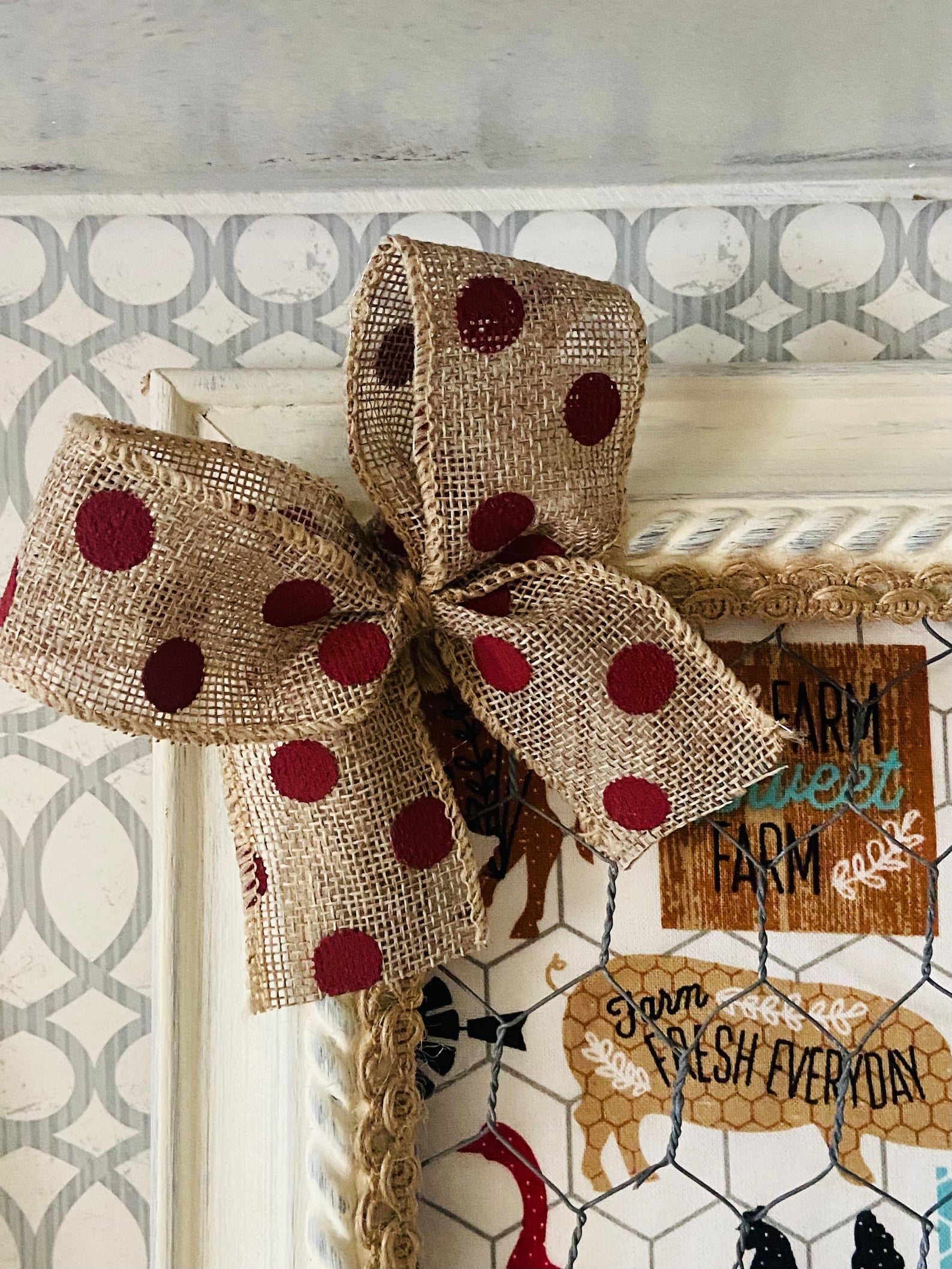 Farmhouse Kitchen Decor ~ Picture Frame, Recipe Holder ~ Clothespin ...