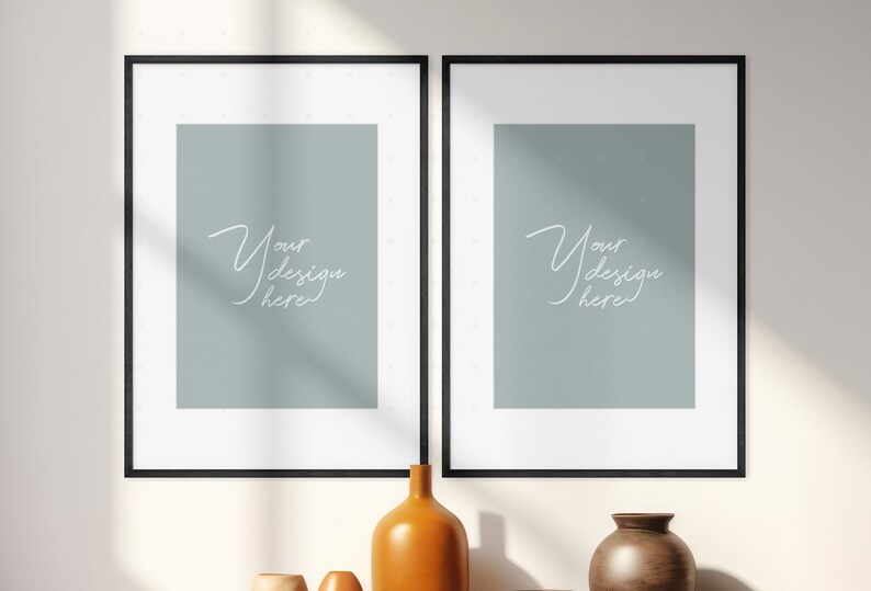 Two Ash Frames 16x20 Vertical Mockup Boho Ceramics With - Etsy