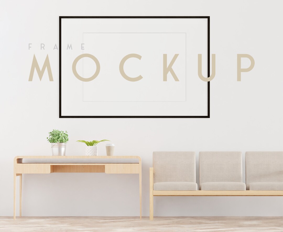 Black Landscape Frame 24x36'' Mockup for Modern Home Decor Wall Art or ...