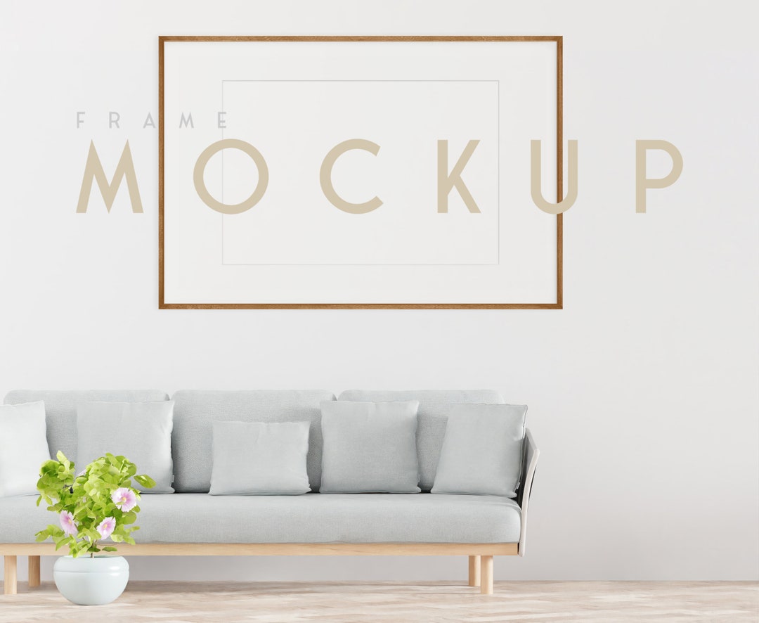 Oak Landscape Frame 24x36'' Mockup for Modern Home Decor Wall Art or ...