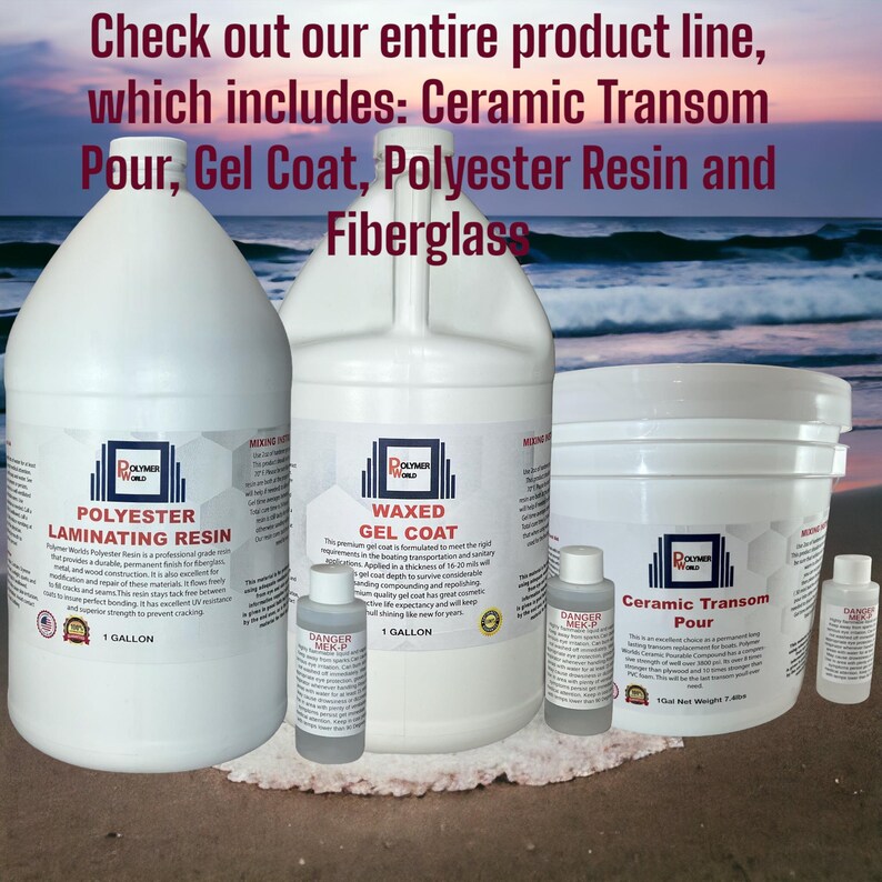 Polymer World Polyester Resin With 1.5x50x5 Yard Chopped Stand Mat ...